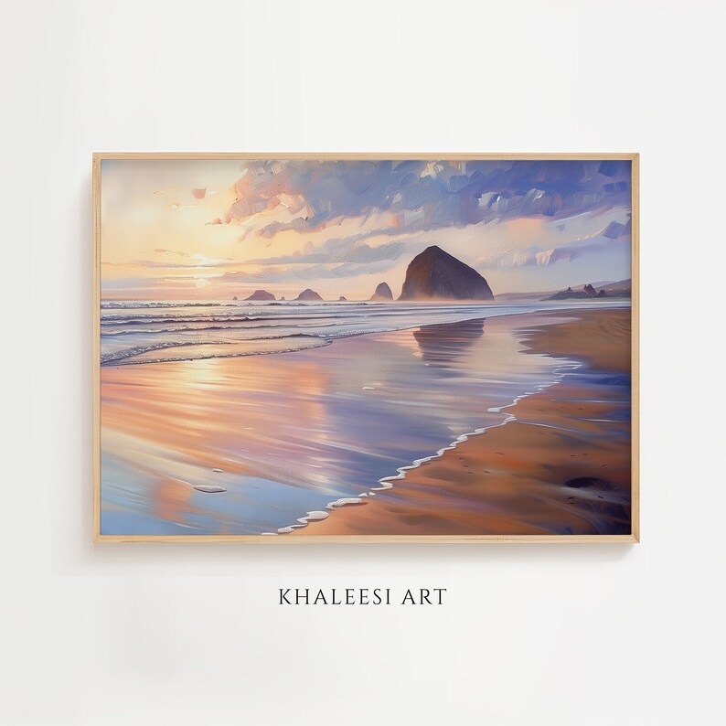 Oregon Coast Landscape Painting Watercolor Wall Art Digital Download ...