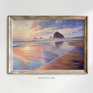 Oregon Coast Landscape Painting Watercolor Wall Art Digital Download ...