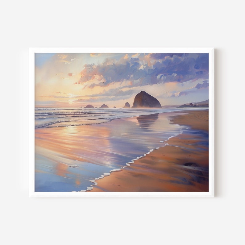 Oregon Coast Landscape Painting Watercolor Wall Art Digital Download ...