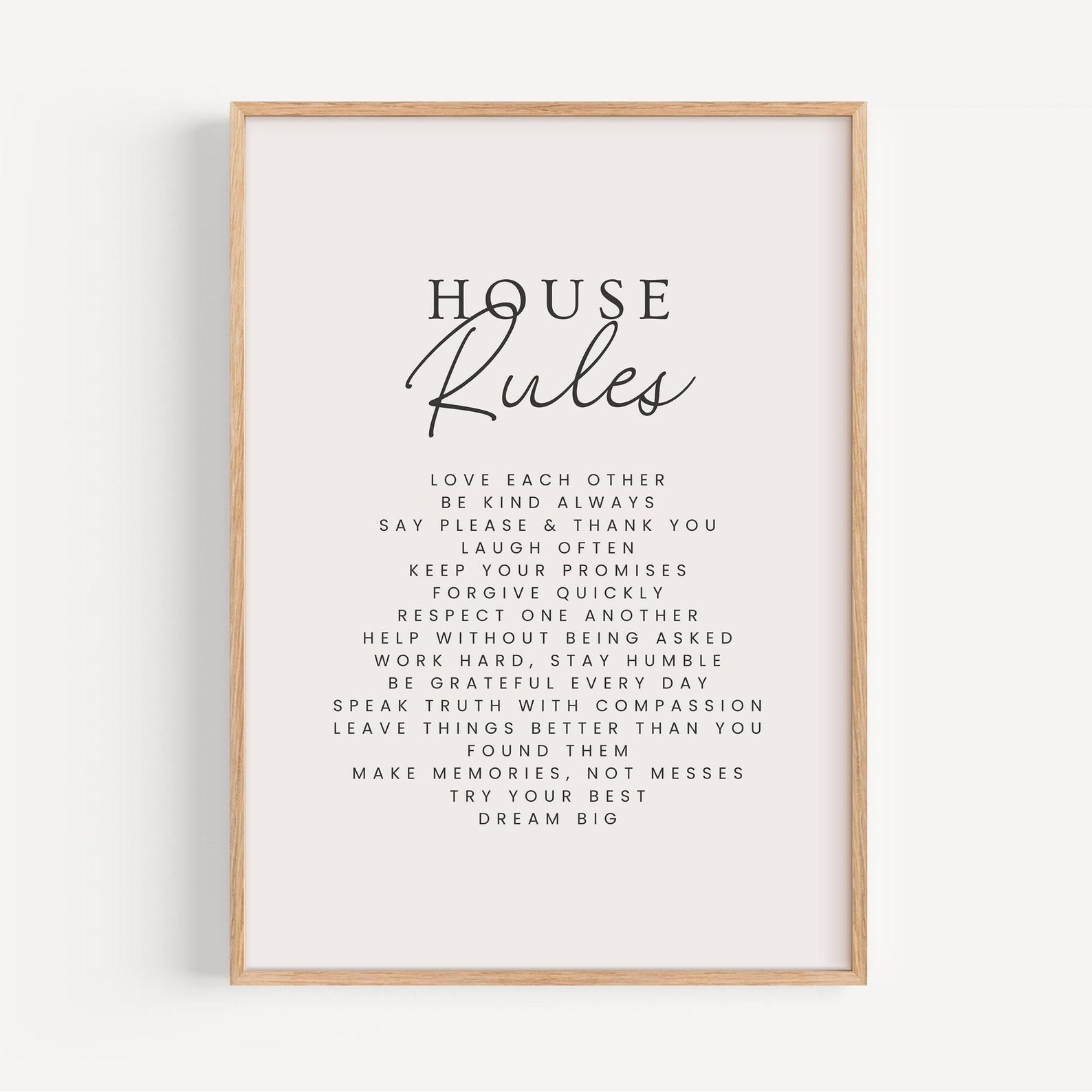 House Rules Printable Wall Art – Digital Download | Home Decor Sign ...