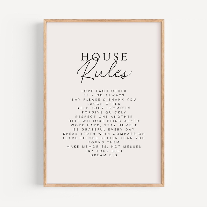 House Rules Sign Wall Decor - Etsy UK