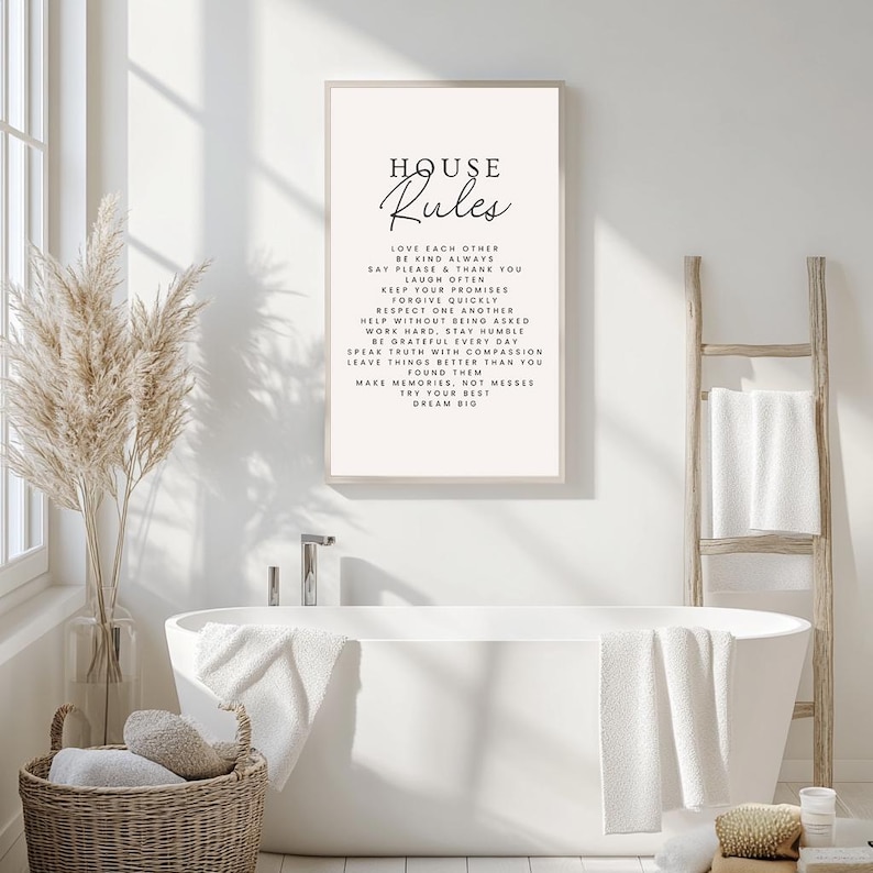 House Rules Printable Wall Art – Digital Download | Home Decor Sign ...