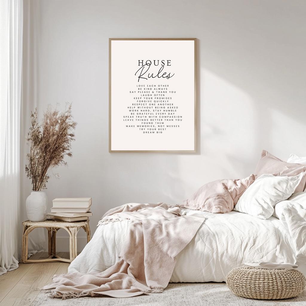 House Rules Printable Wall Art – Digital Download | Home Decor Sign ...