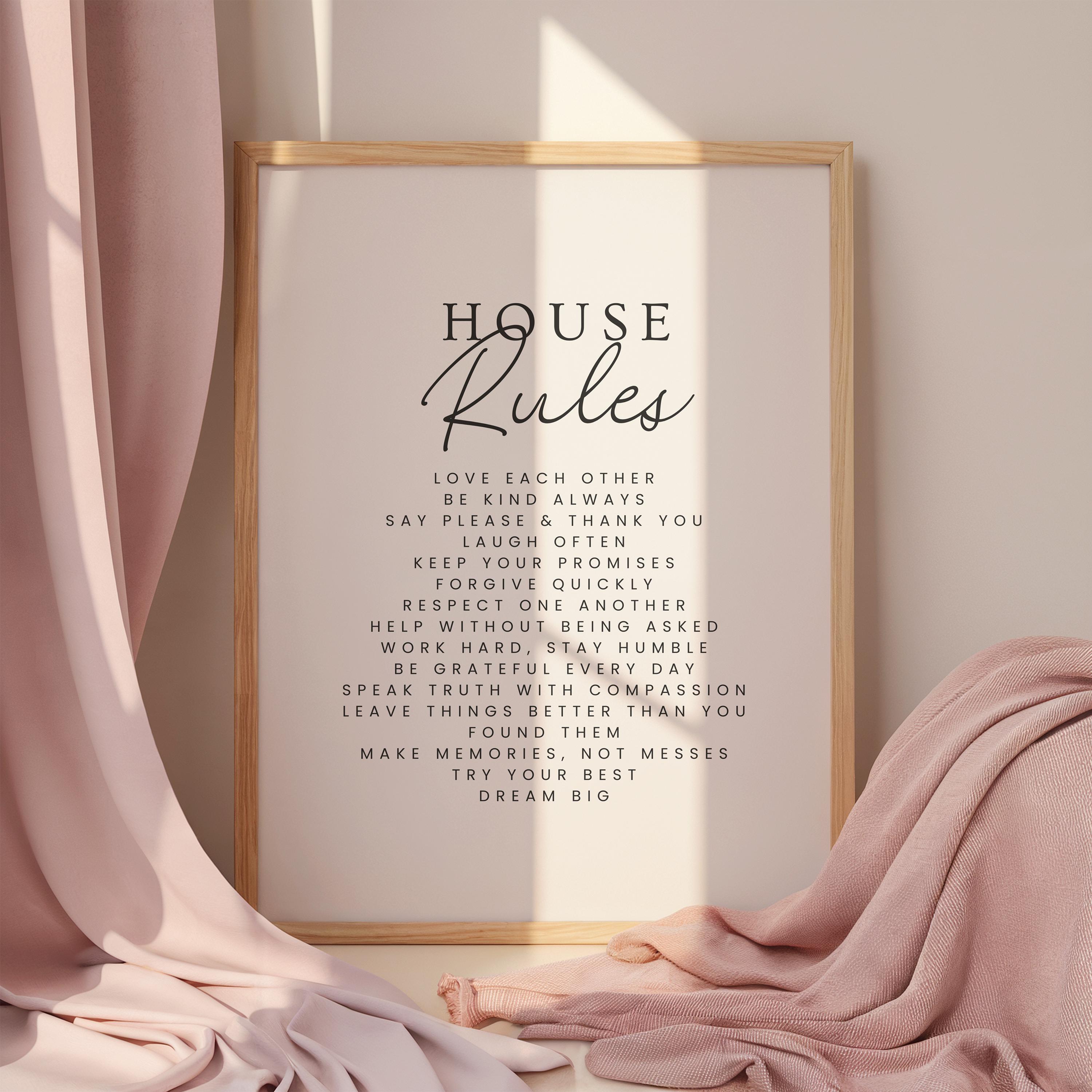 House Rules Printable Wall Art – Digital Download | Home Decor Sign ...