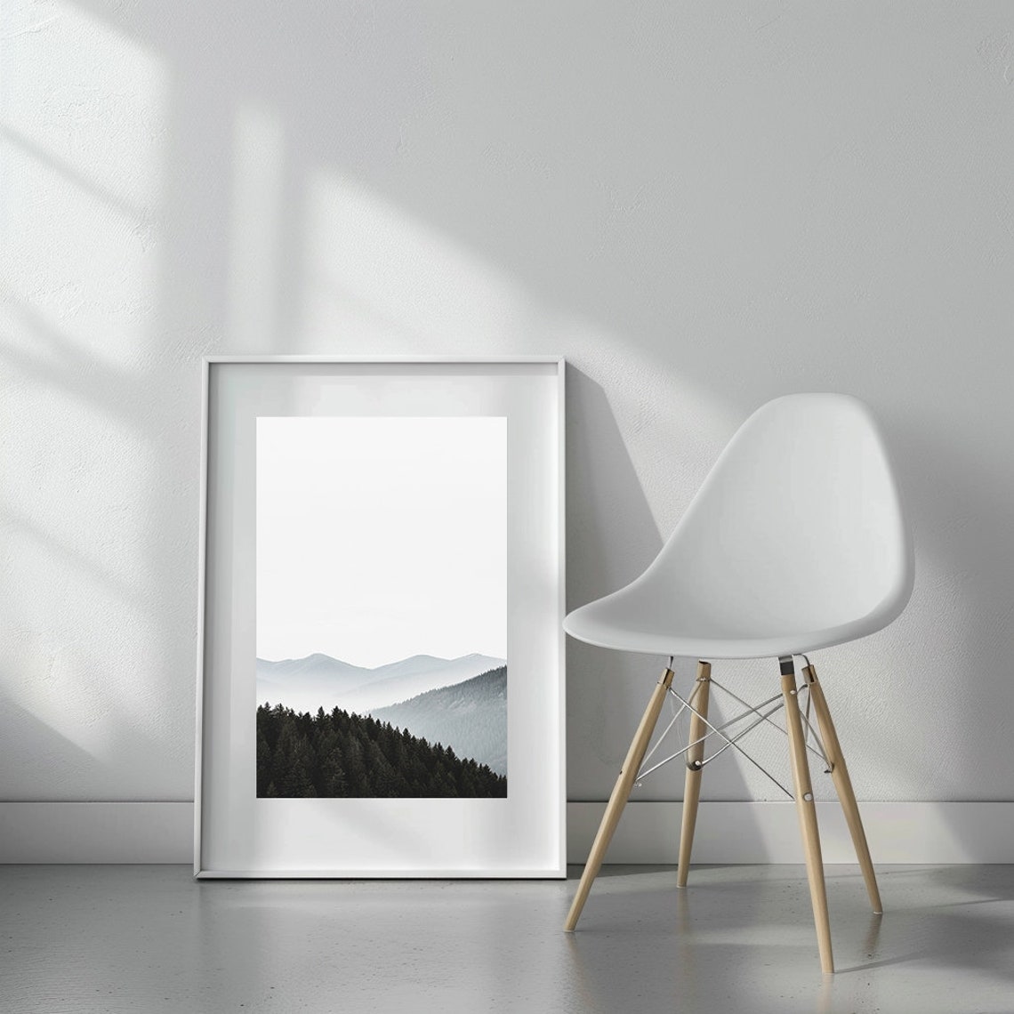 Cascade Mountain Trees Portrait Frame Wall Art Digital Download ...