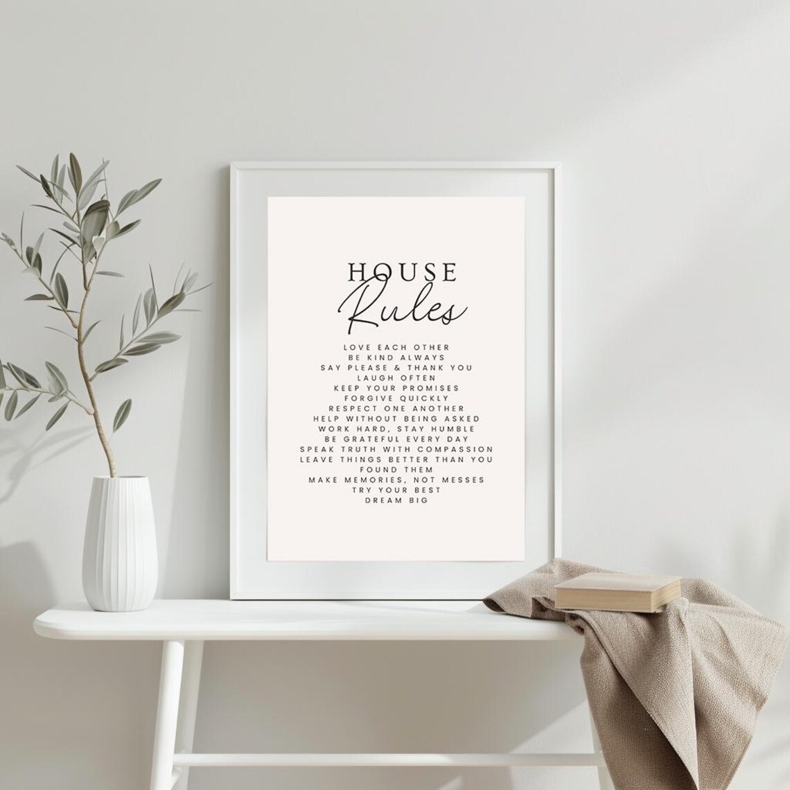 House Rules Printable Wall Art – Digital Download | Home Decor Sign ...