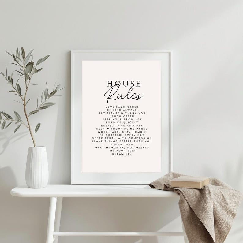 House Rules Printable Wall Art – Digital Download | Home Decor Sign ...