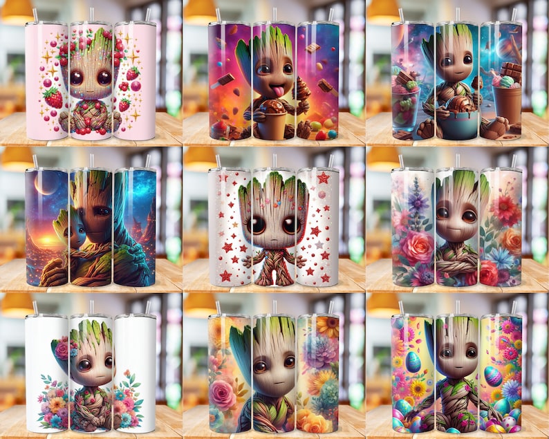 Baby Groot Tumbler Wrap, Groot Wrap, Groot Tumbler, Groot Sublimation ...