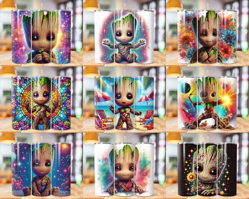 Baby Groot Tumbler Wrap, Groot Wrap, Groot Tumbler, Groot Sublimation ...
