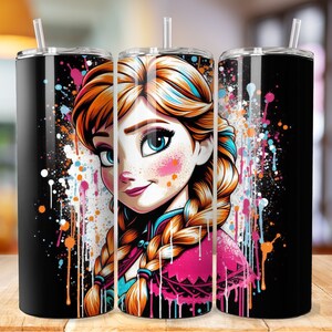 30 Princess Paint Drip Tumbler Wrap Png, 20oz Princess Tumbler Bundle ...