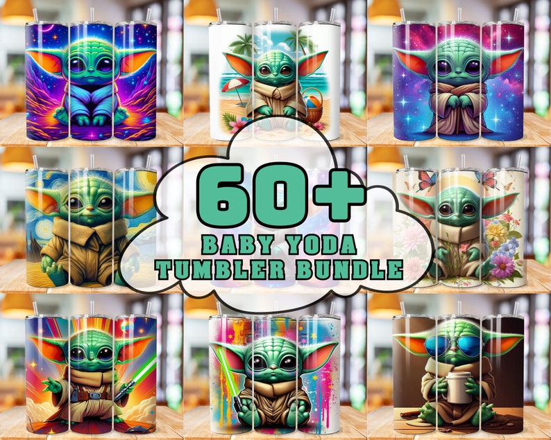 Baby Yoda Tumbler Wra Bundle, Baby Yoda Wrap, Baby Yoda Tumbler, Baby ...