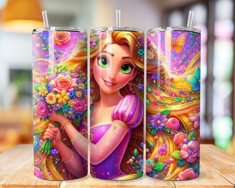 60 Princess Tumbler Wrap Png, 20oz Skinny Princess Tumbler Bundle ...
