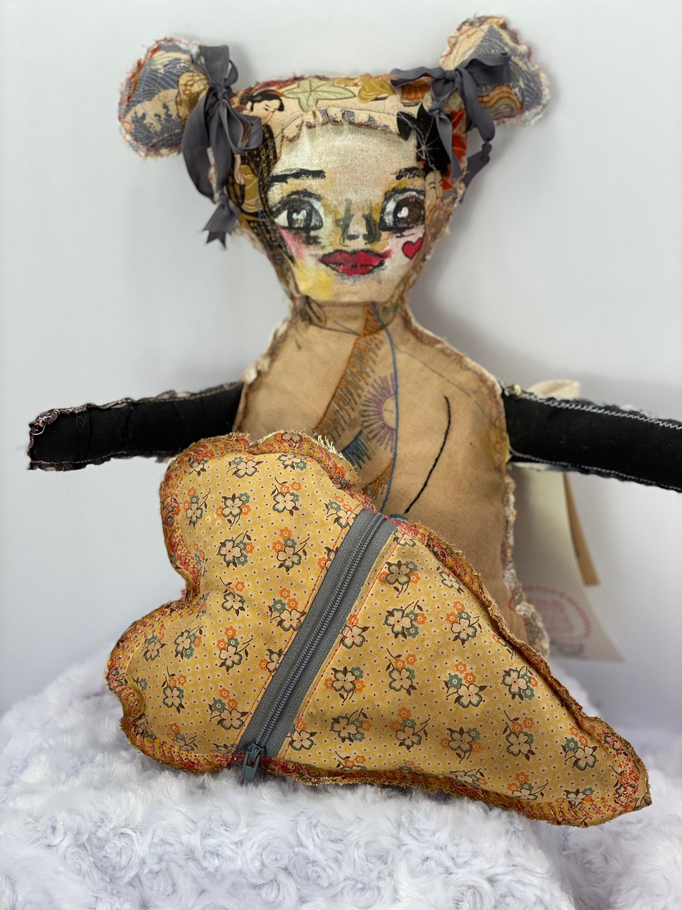 Prim Doll bella With Heart Handmade OOAK Primitive Doll - Etsy