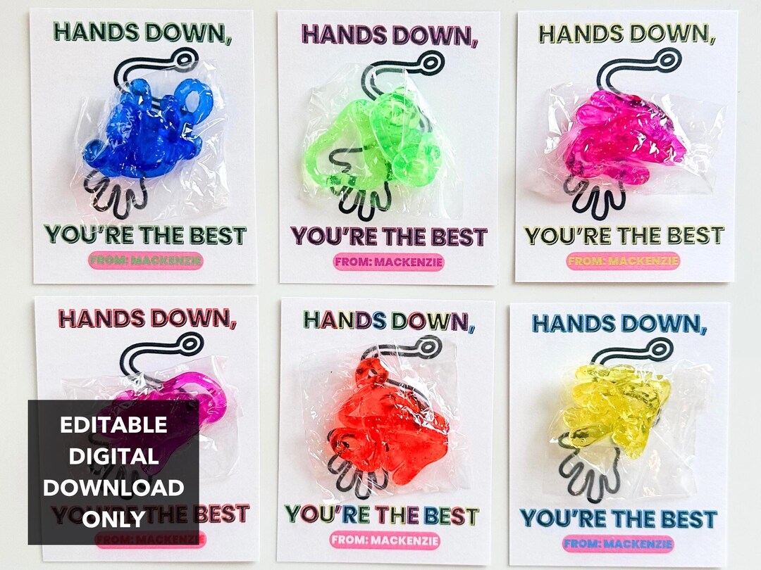 Hands Down You're the Best | Non Candy Valentine | Kids Valentines ...