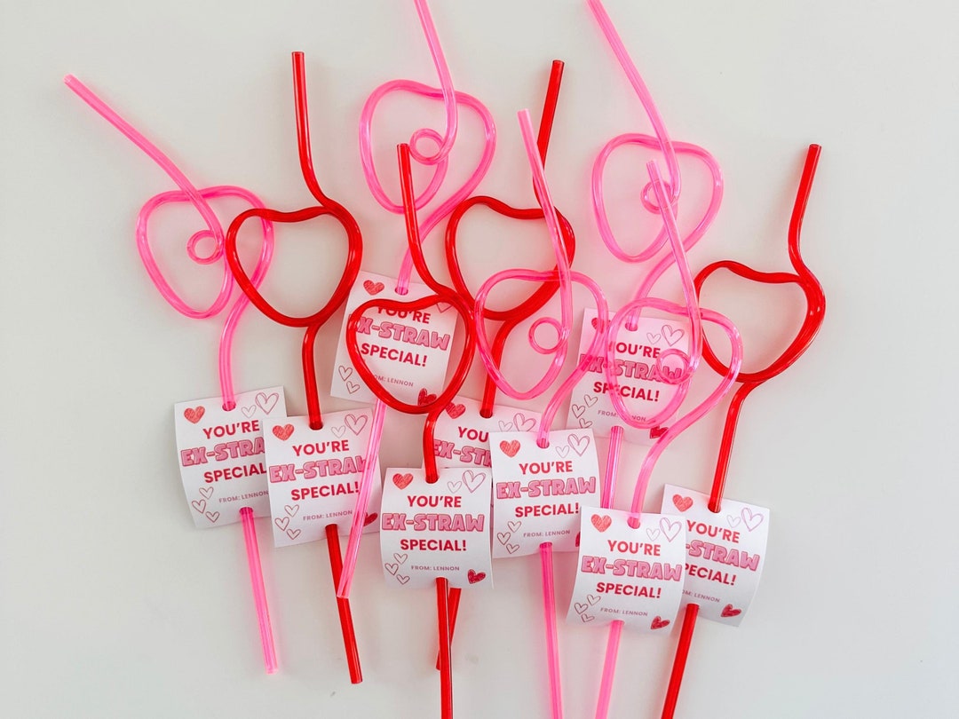Heart Straw Valentines | Valentines Day | Kids Valentines | Valentine's ...