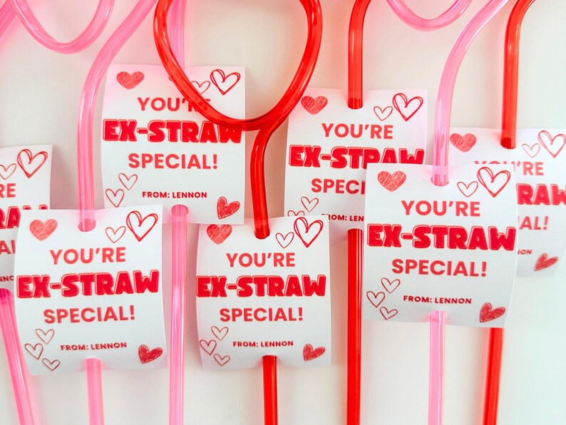 Heart Straw Valentines | Valentine's Day | Kids Valentines | Valentines ...