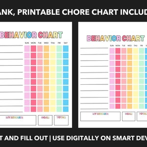 Editable Behavior Chart for Kids & Toddlers | Daily Behavior Checklist ...