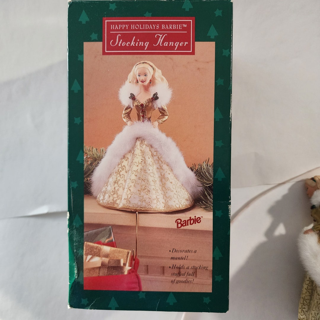 Vintage Hallmark Barbie Happy Holidays Stocking Hanger 1995 Decoration ...