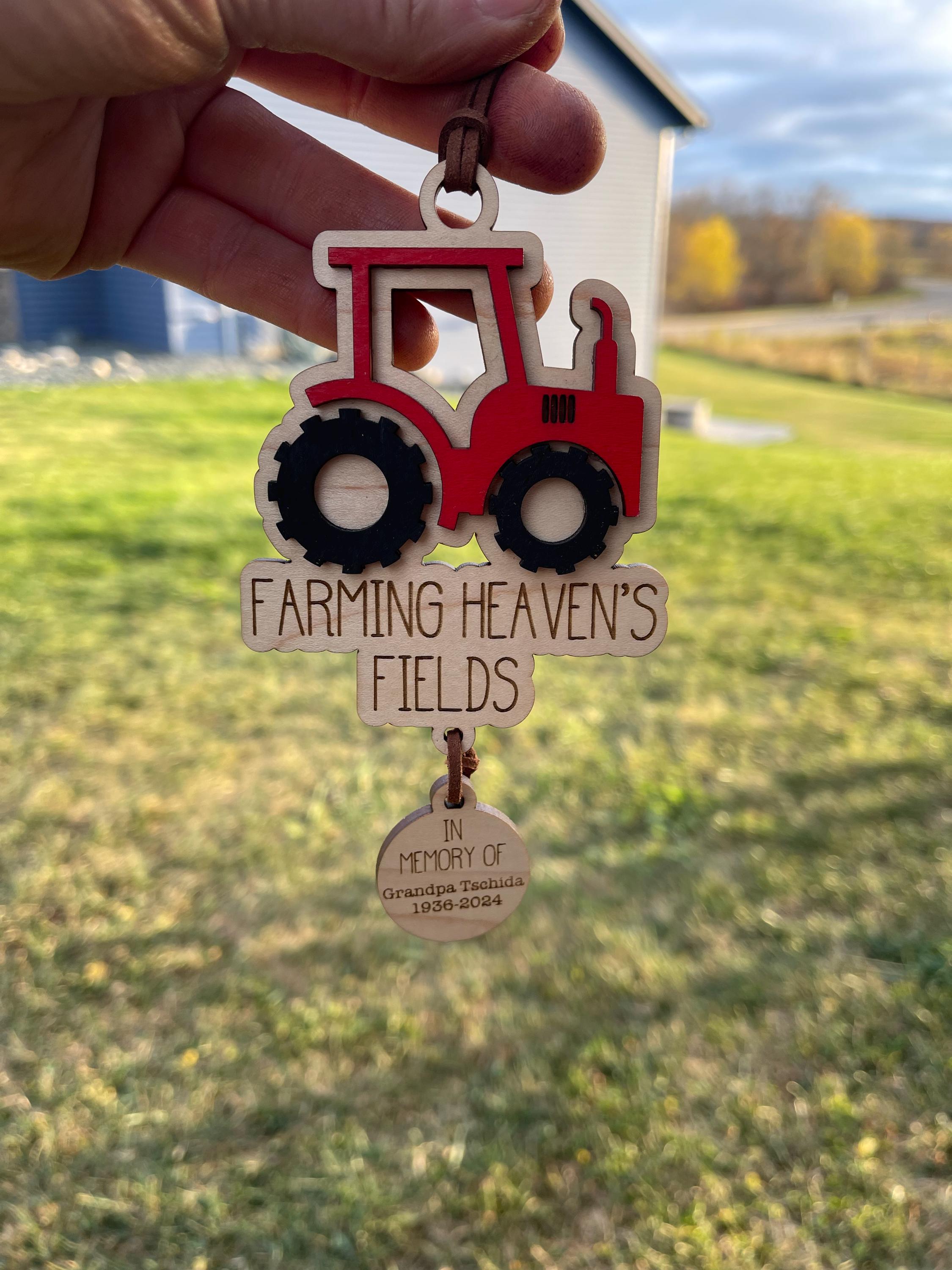 Farming Heaven’s Fields - Custom Farming Memorial Ornament - Etsy
