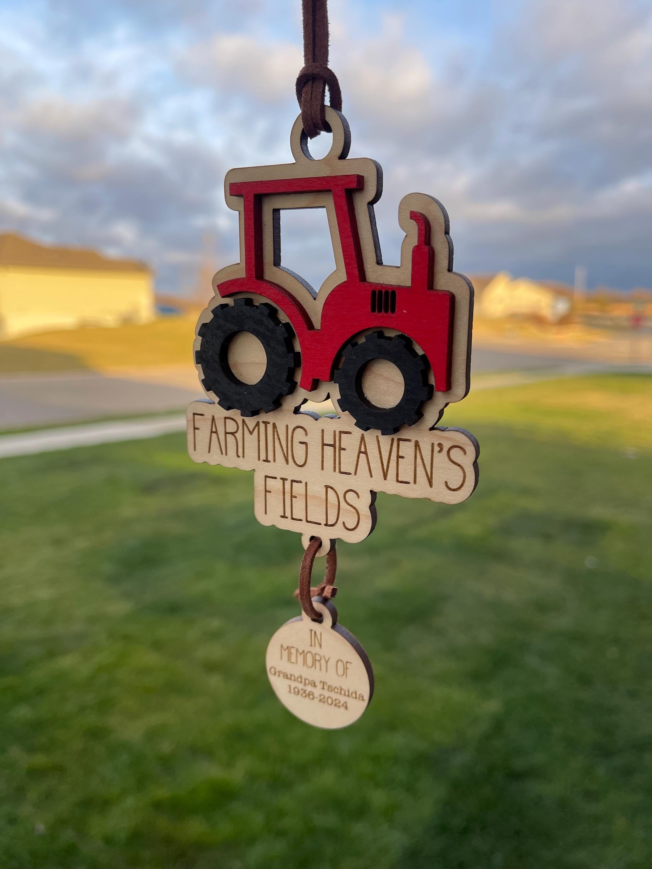 Farming Heaven’s Fields - Custom Farming Memorial Ornament - Etsy