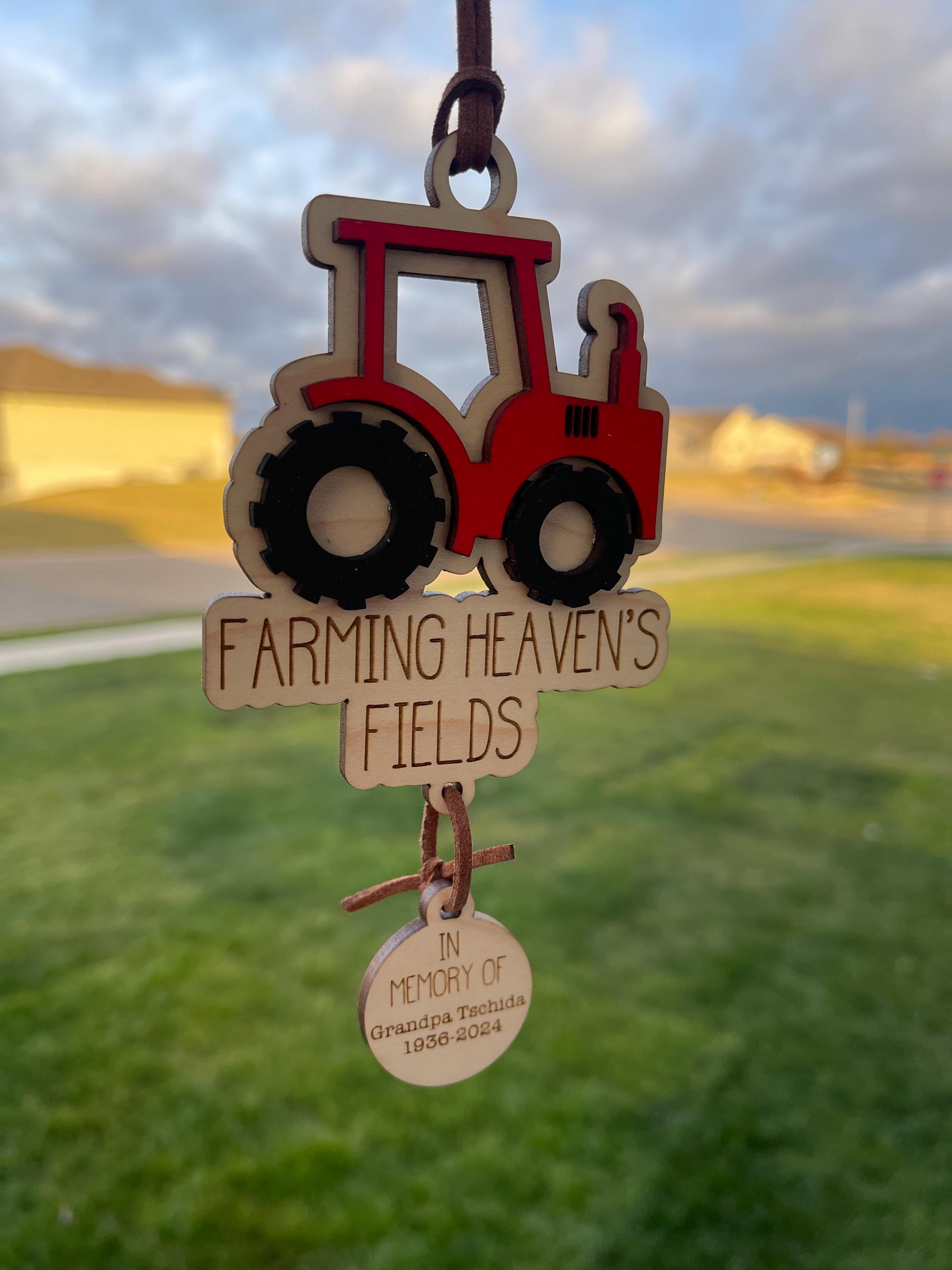 Farming Heaven’s Fields - Custom Farming Memorial Ornament - Etsy
