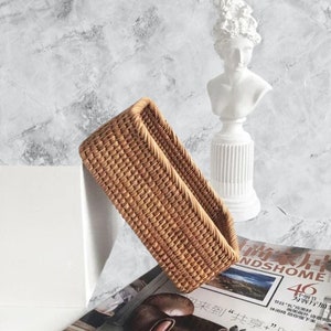 Handmade Rectangular Wicker Storage Box, Minimalist Handwoven Storage ...