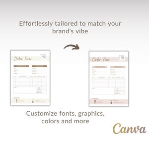 Editable Order Forms Fillable Small Business Forms Bundle Canva ...