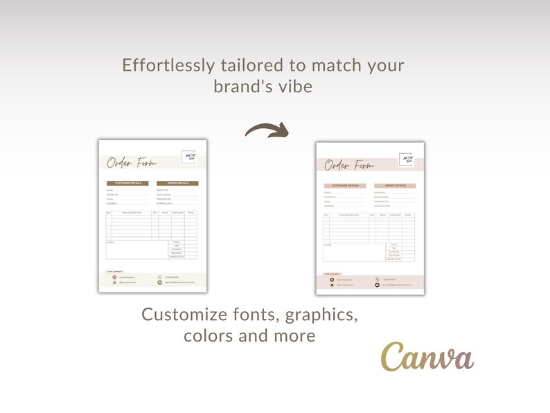 Editable Order Forms Fillable Small Business Forms Bundle Canva ...
