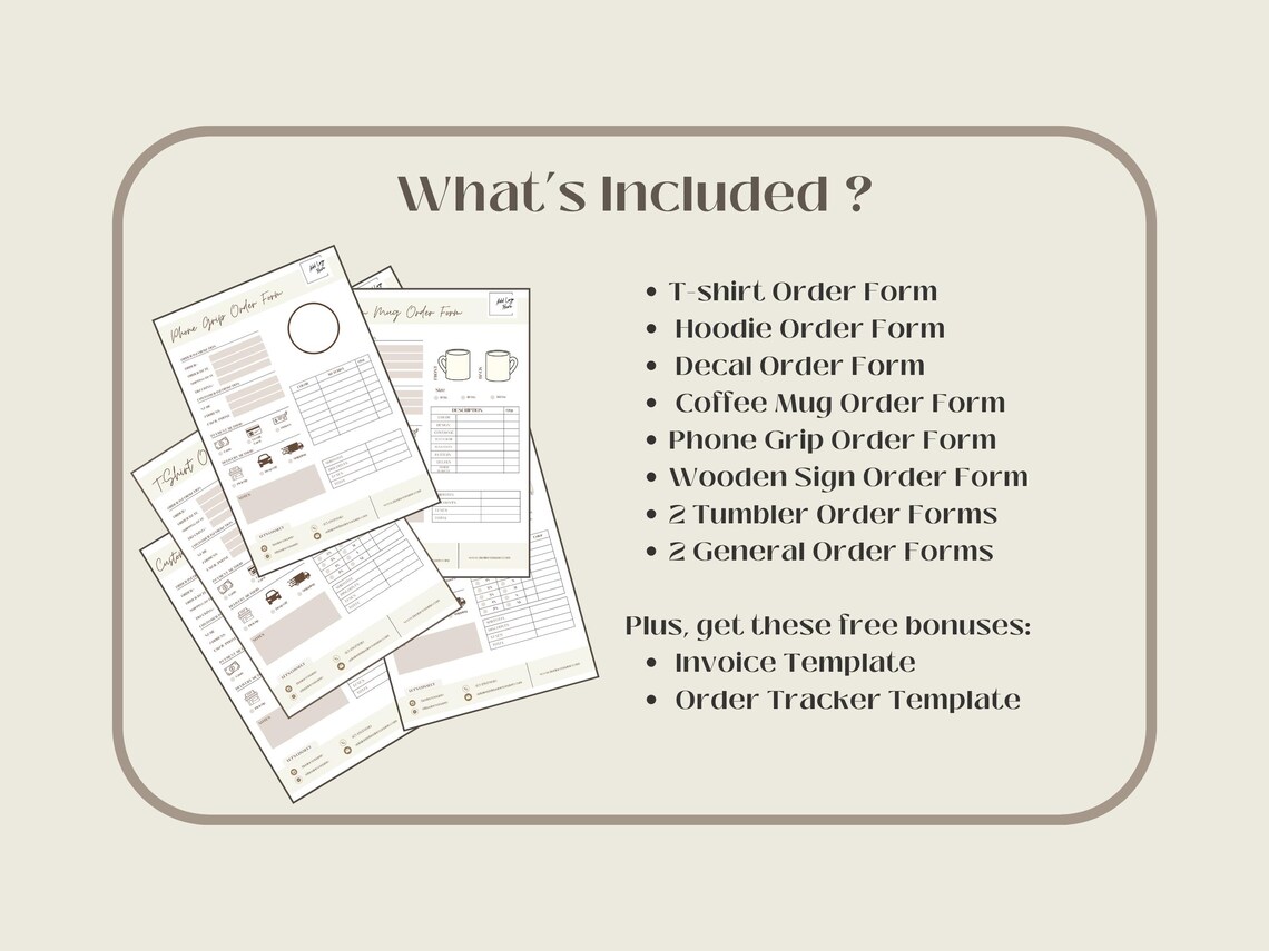 Editable Order Forms Fillable Small Business Forms Bundle Canva ...