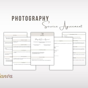 Photographer Service Contract Template Photography Forms Service ...