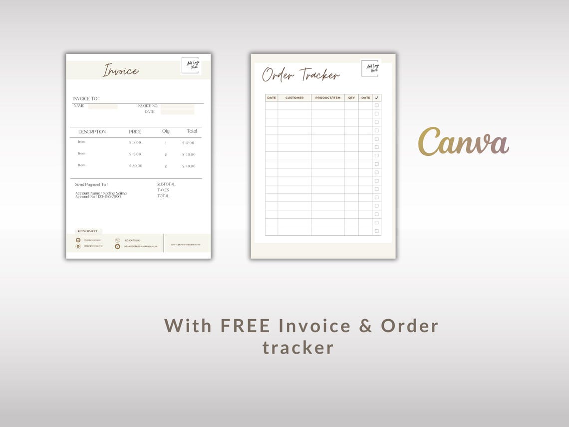 Editable Order Forms Fillable Small Business Forms Bundle Canva ...