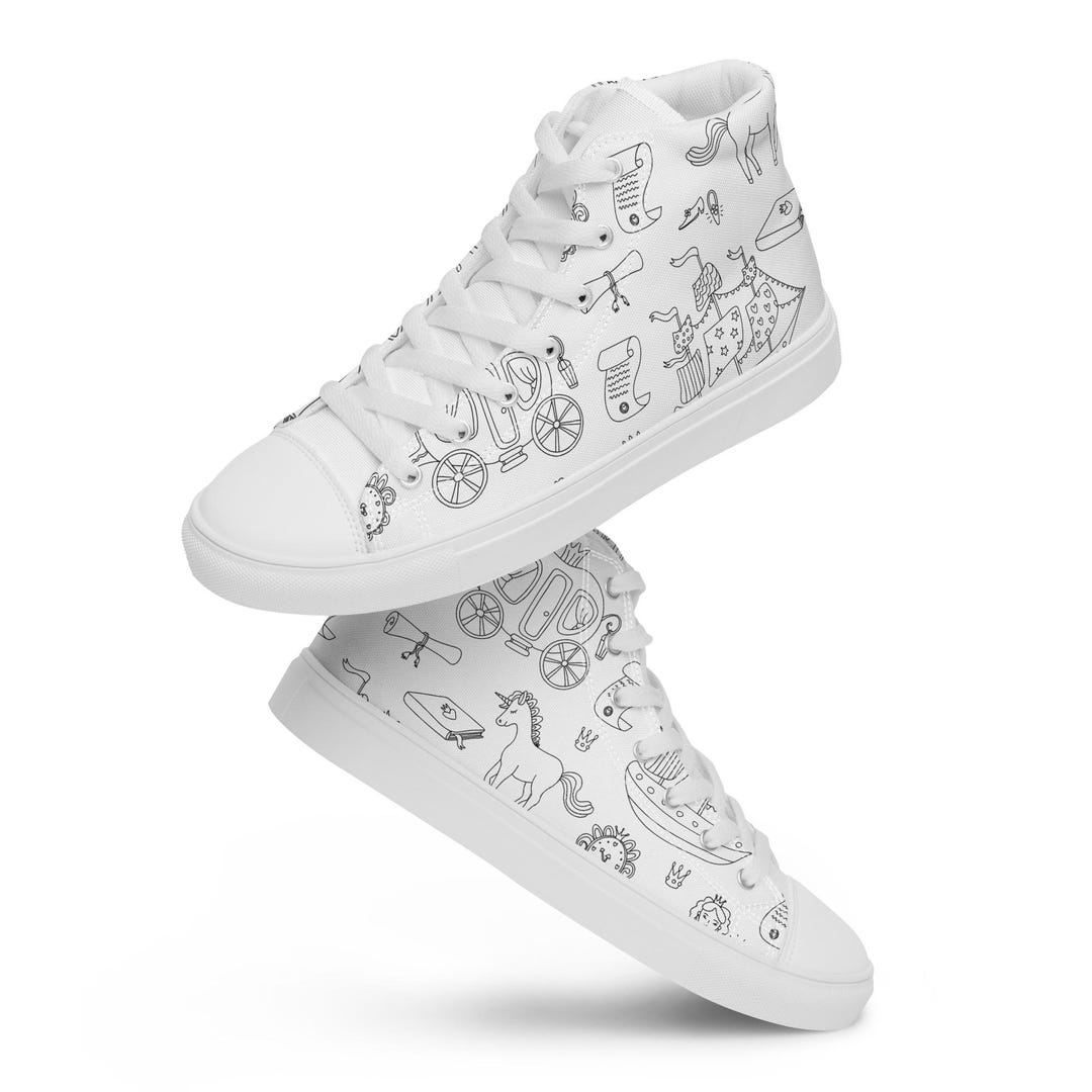 Princess Doodle High Top Shoes, Teen Girl High Tops, Teen Girl Gift ...