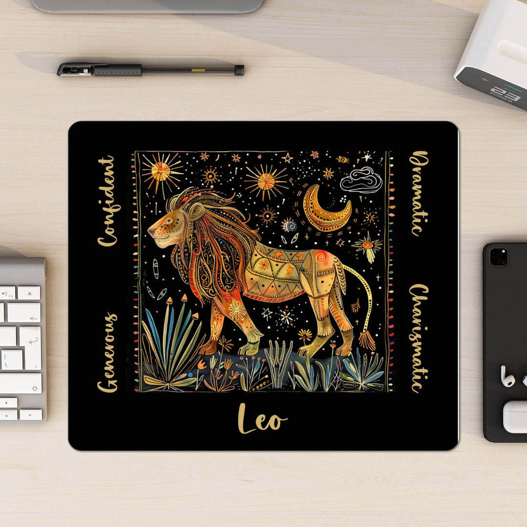 Leo Mouse Pad | Zodiac Sign Mouse Pad | Astrological Signs | Leo Sign ...