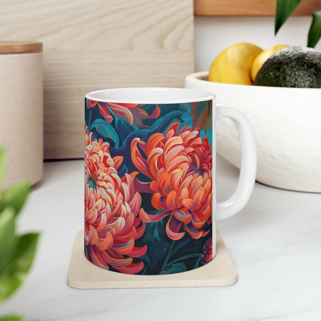 November Birth Flower Mug Chrysanthemum Birth Flower Gifts ...