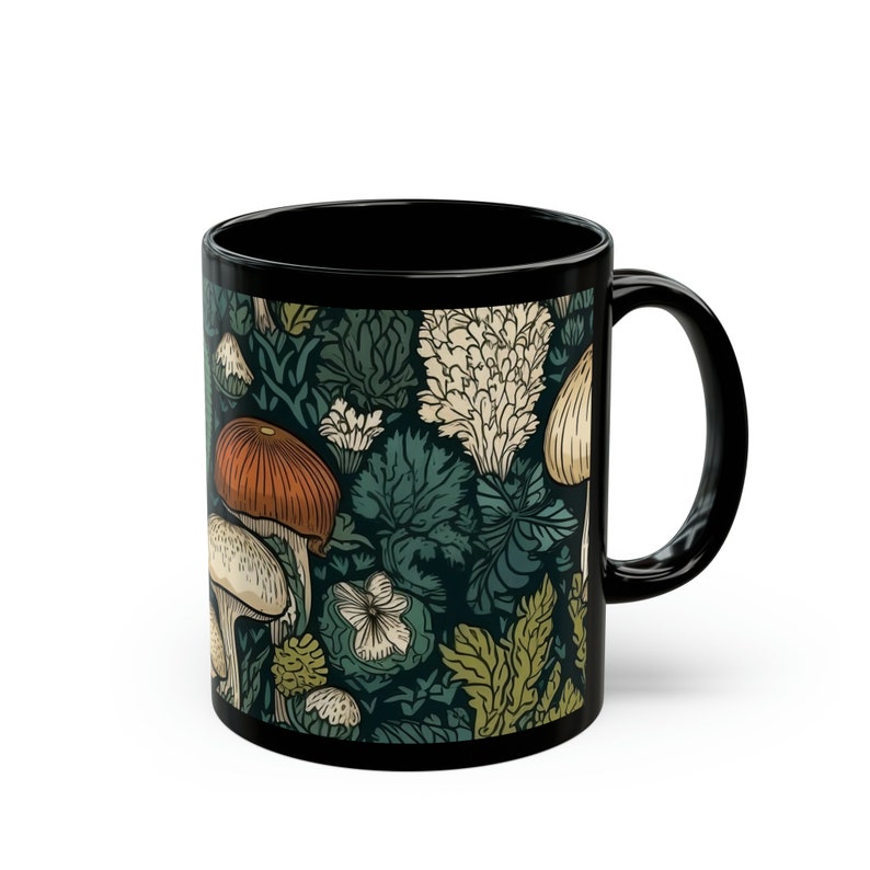 Vintage Cottage Core Mug Forest Ferns & Mushrooms Design Perfect for ...