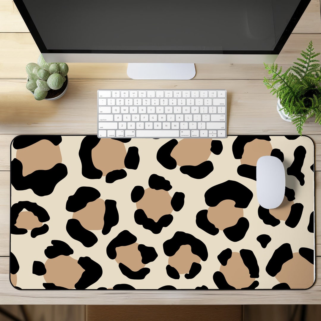 Cute Leopard Print Mousemat | Office Desk Gift for Her | Home Office ...