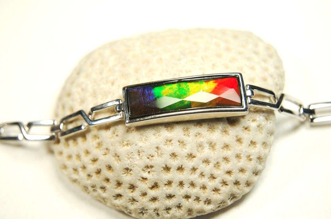 Stunning Ammolite Bracelet - Four Colors - Rare Canadian Gemstone ...