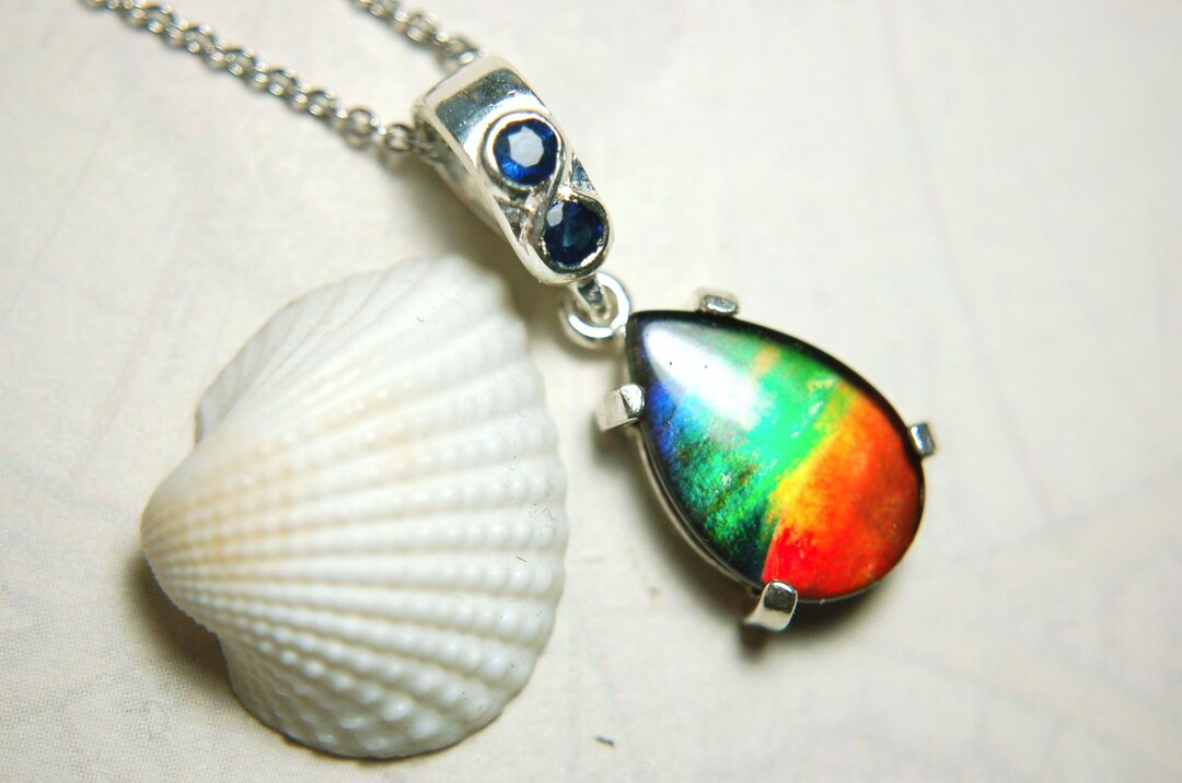 Ammolite Pendant Necklace.we Pay to Fedex to US. Duty Free via CUSMA ...