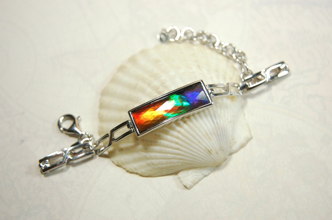 Ammolite Jewelry Bracelet.spectacular Large Multicolor Five Color ...
