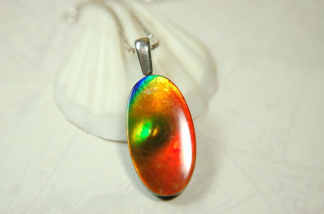 Ammolite Pendant Necklace.we Pay to Fedex.duty Free Under CUSMA Rules ...