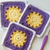 Tangled Inspired Sun Granny Square Pattern | Sun Granny Square Crochet ...
