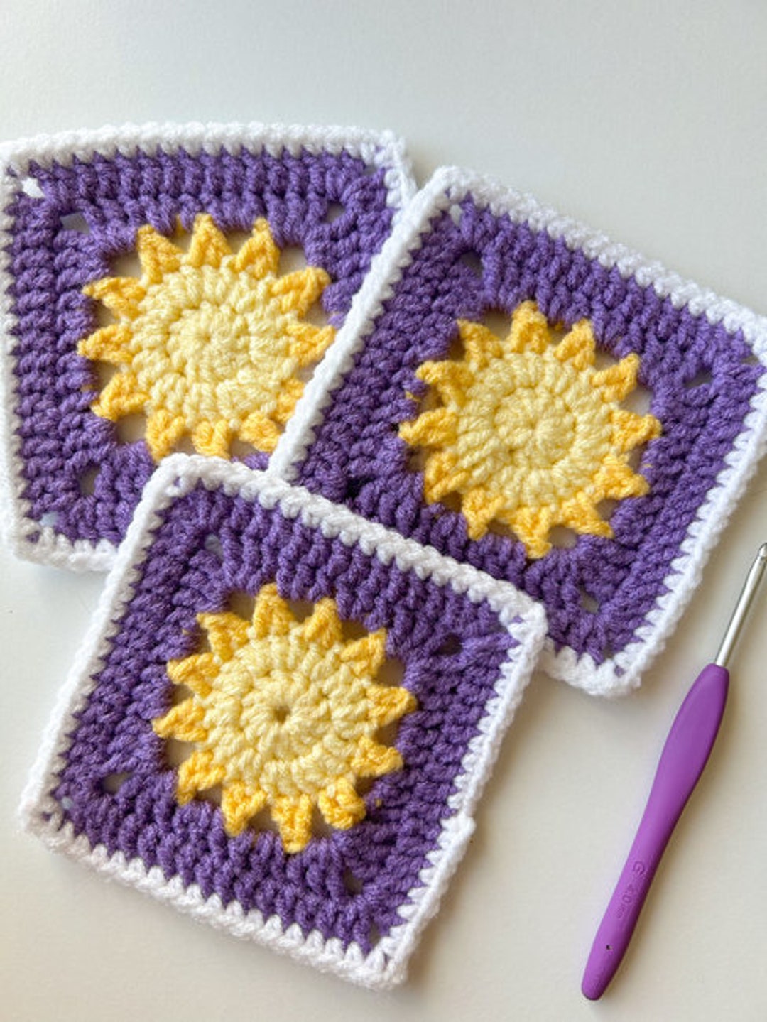 Tangled Inspired Sun Granny Square Pattern | Sun Granny Square Crochet Pattern | Crochet Granny ...