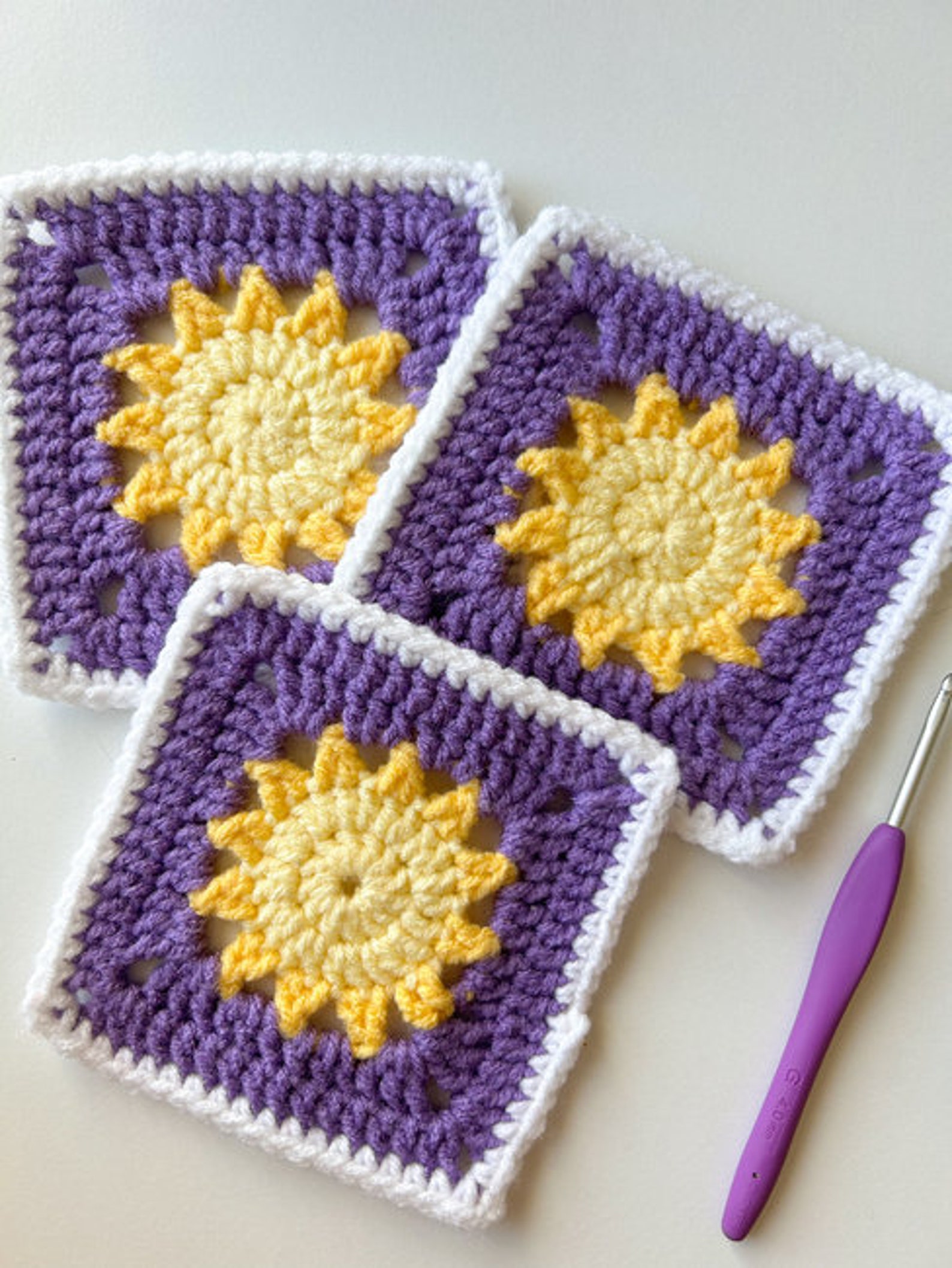 Tangled Inspired Sun Granny Square Pattern | Sun Granny Square Crochet ...