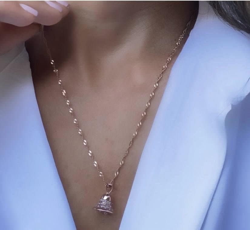 Rose Gold Cancer Bell Charm Necklace - Support for Cancer Survivors and ...