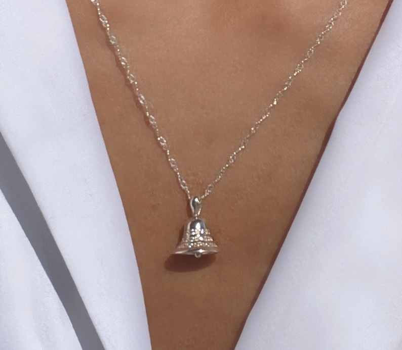 925 Sterling Silver Cancer Bell Charm Necklace - Elegant Support for ...