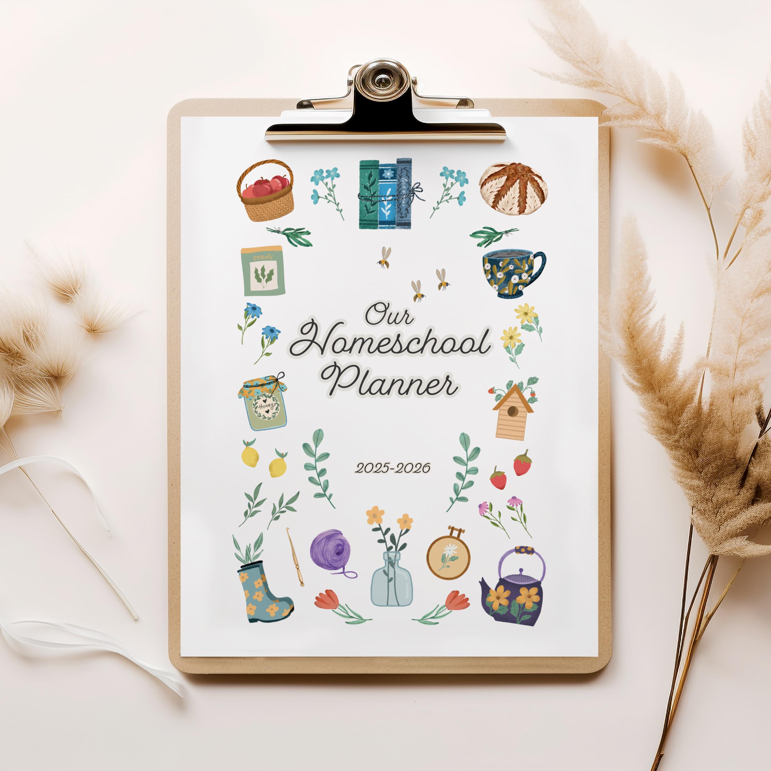 Printable Homeschool Planner Cover, Homeschool Planner Front Cover, DIY ...