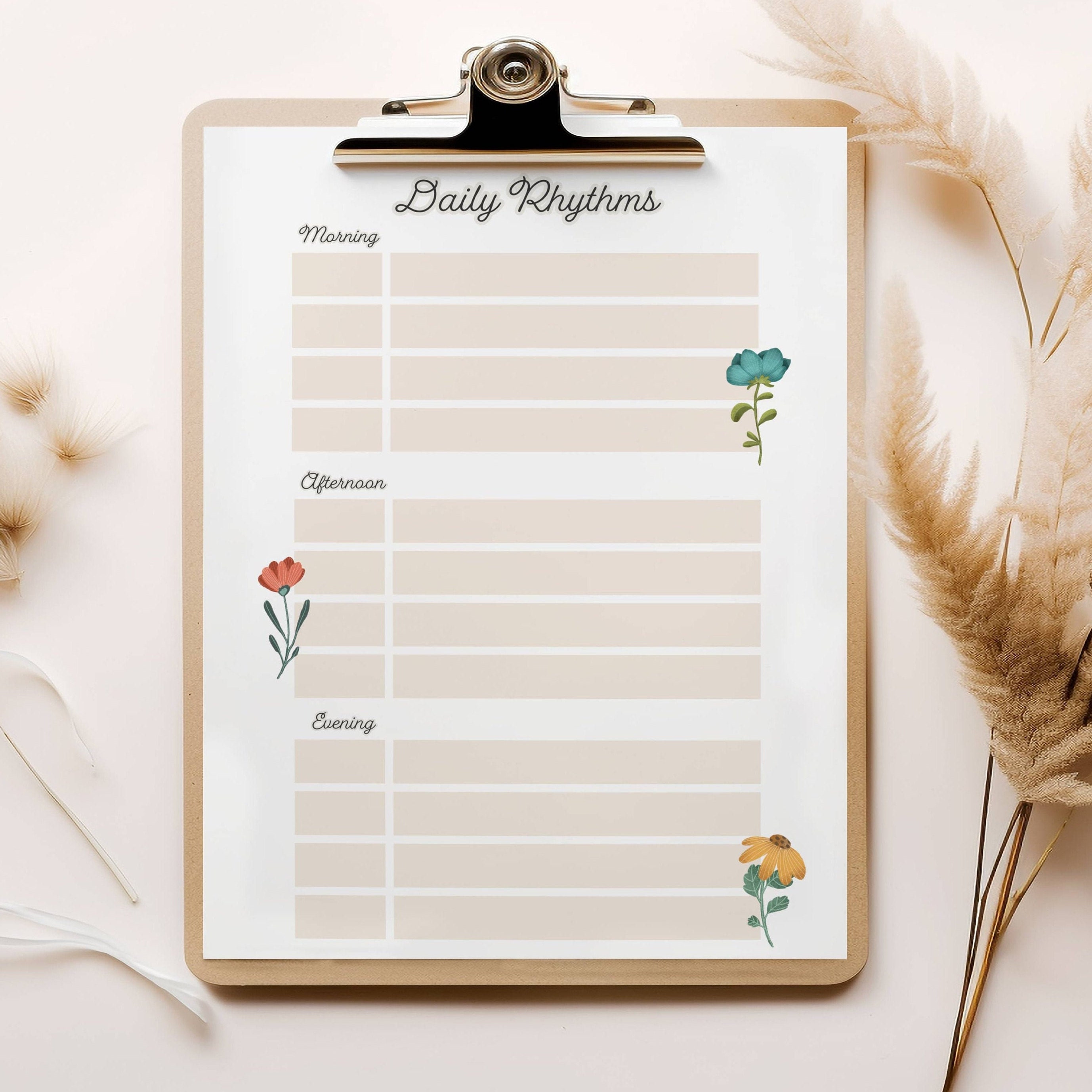 Printable Daily Rhythms Sheet, Homeschool Planner Insert, DIY Lesson ...