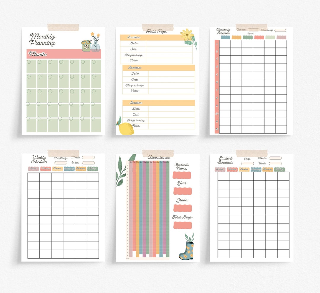 Printable Cozy Homeschool Planner Pack, DIY Homeschool Planner, Teacher ...