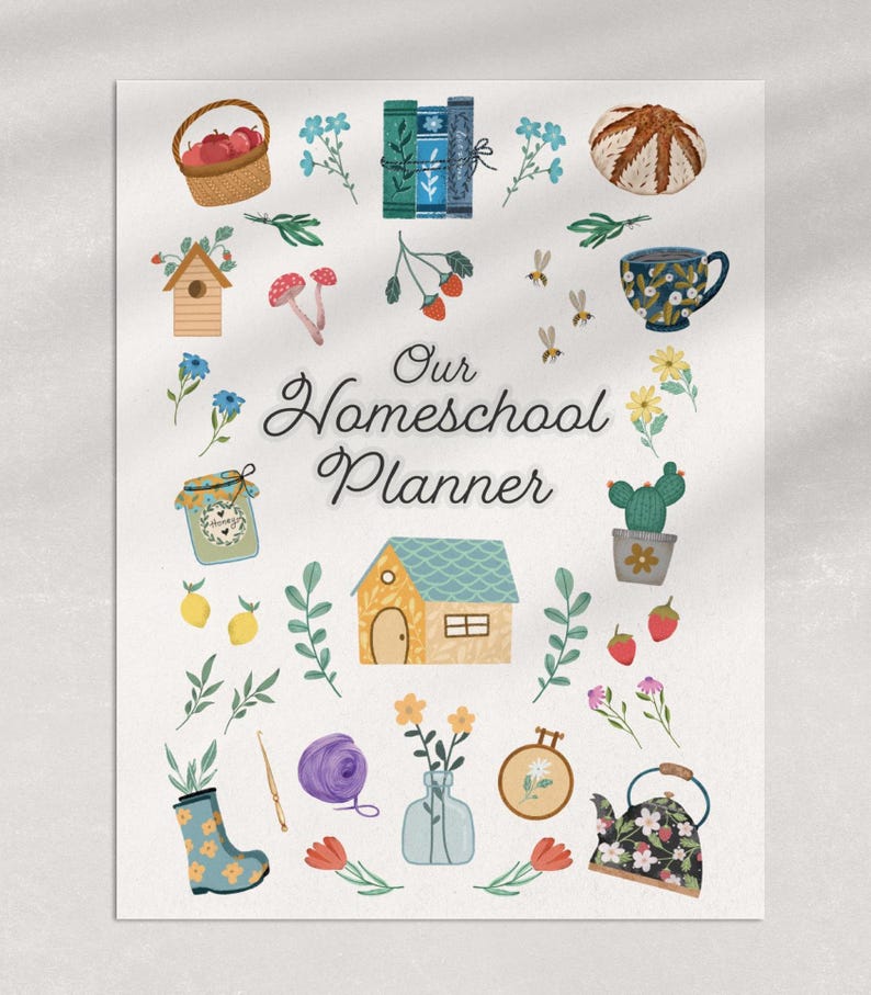 Printable Homeschool Planner Cover, Homeschool Planner Front Cover, DIY ...