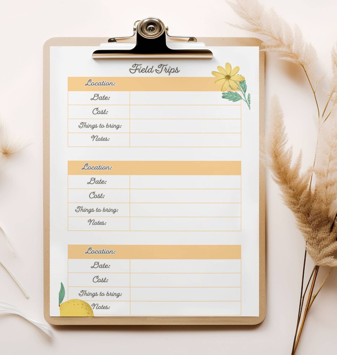 Printable Homeschool Planner Field Trip Page, Planner Field Trip Log - Etsy